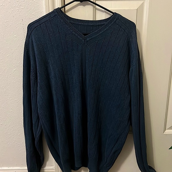 Sweaters | Vintage Blue Oversized Sweater 10 Cotton Fabric | Poshmark